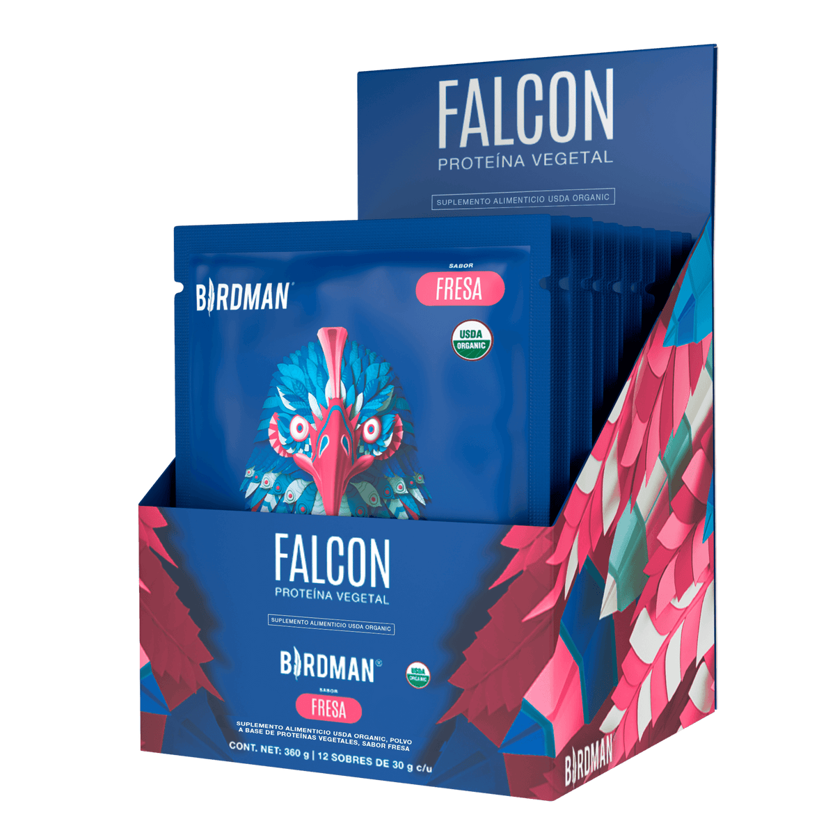 Falcon Protein Fresa 12 Pack Sobres — Birdman MX