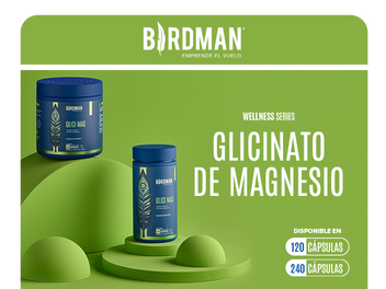 Glicinato de Magnesio 400mg - 240 Cápsulas — Birdman MX